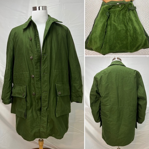 Vintage | Jackets & Coats | Vintage Mens Green Utility Military Sherpa Lined Parka Trench ...